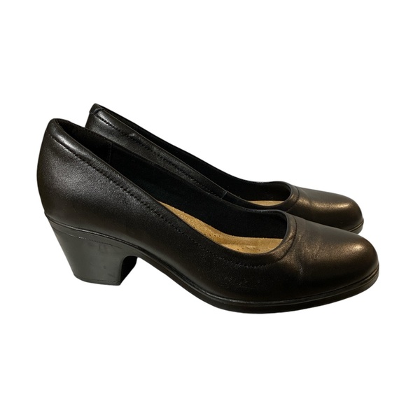 Clarks | Shoes | Clarks Emily Womens 7 Black Leather Pumps Business ...